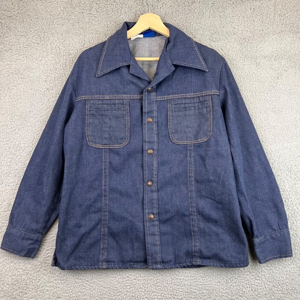 Vintage Jean Joint 70s Rockabilly Blue Denim Button D… - Gem